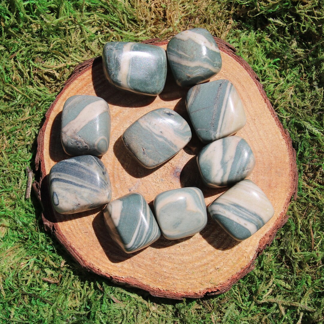 Green and Cream Jasper Medium Tumbled - Etsy