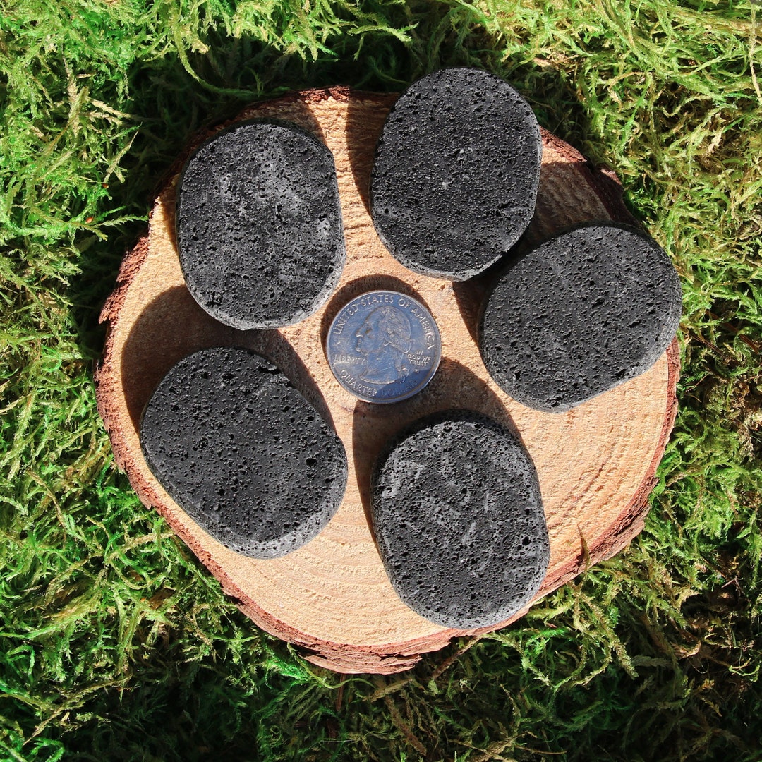 Black Lava Palm Altar Stone - Etsy