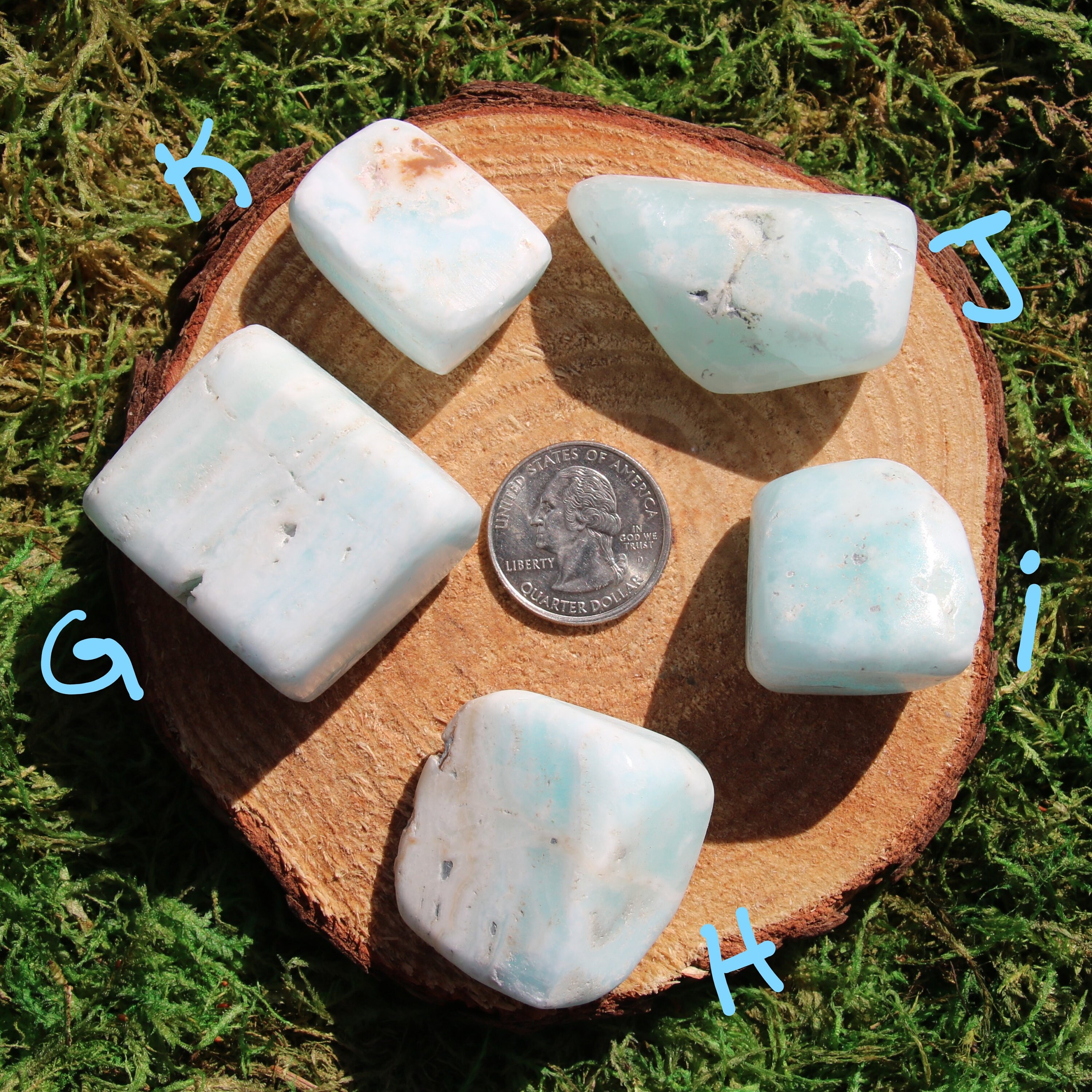 Caribbean Teal Calcite Tumbled Stones A-K* - Etsy