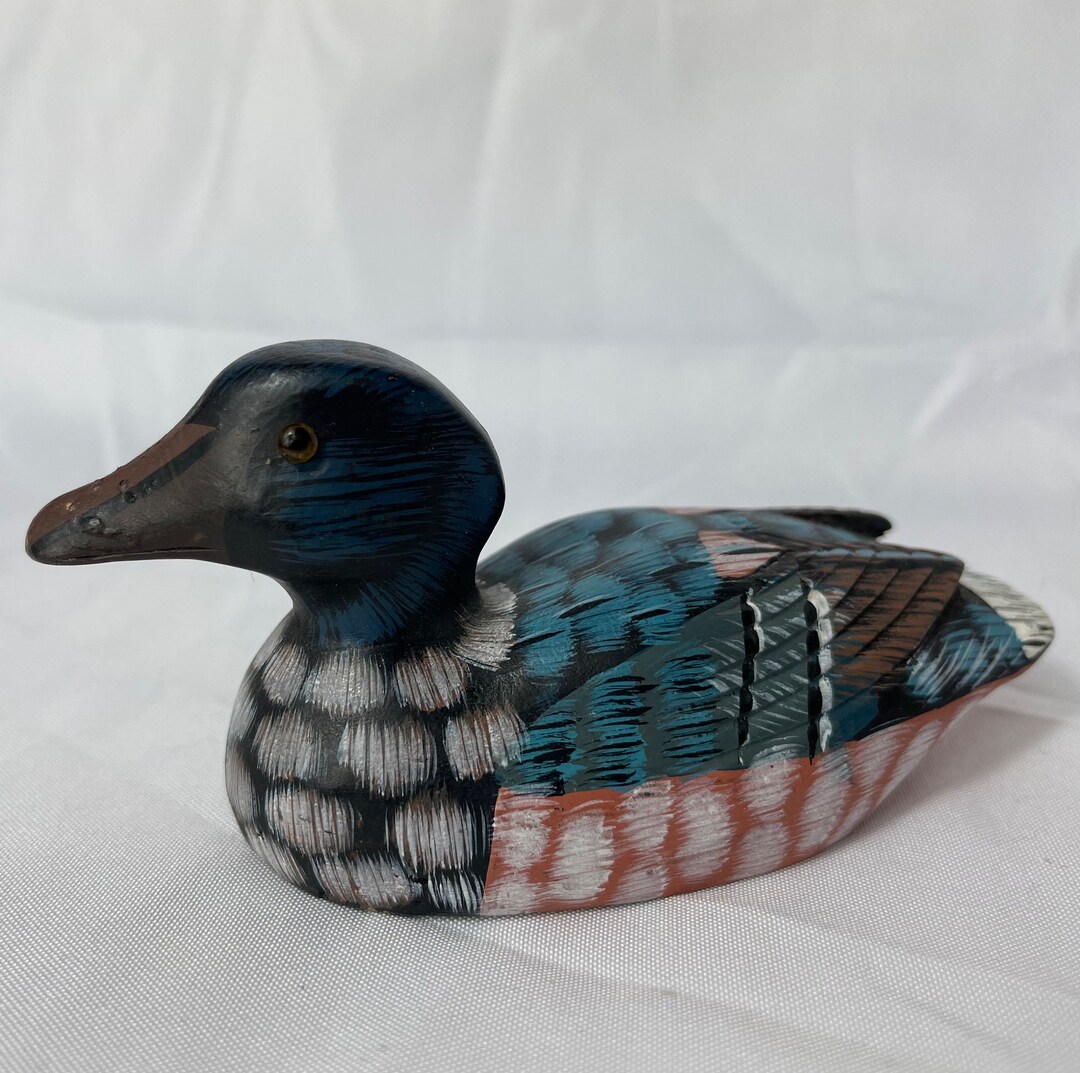 Vintage Medium Sized Wooden Carved Duck Decoy China 11cms Long - Etsy