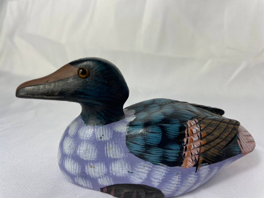 Vintage Medium Sized Wooden Carved Mallard Duck Decoy China 11cms Long ...