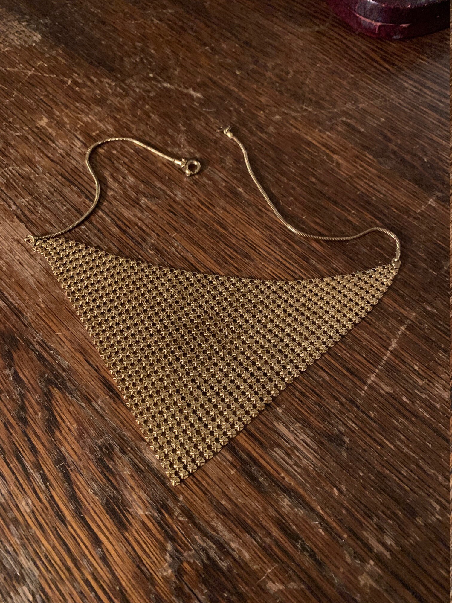 Vintage Gold-toned Chainmail Necklace - Etsy UK