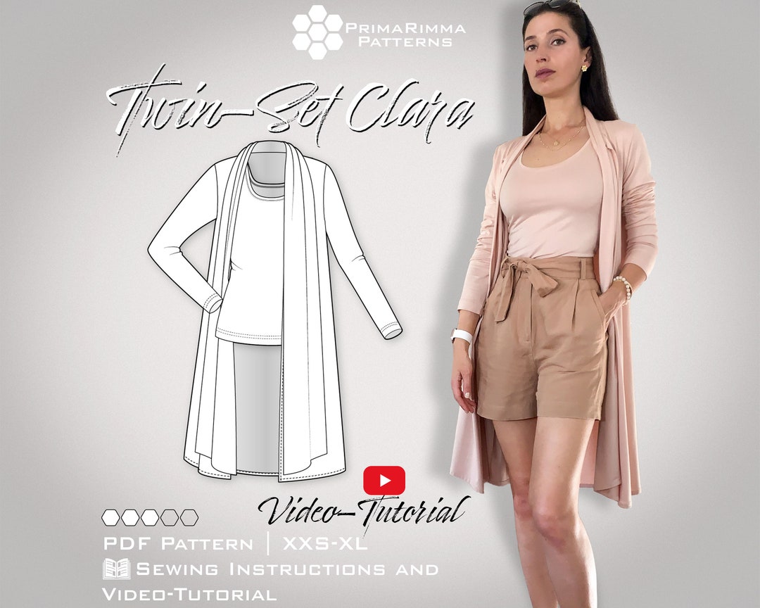 Sewing Pattern Twin Set Clara E-book Size XXS-XL Pdf Download With ...