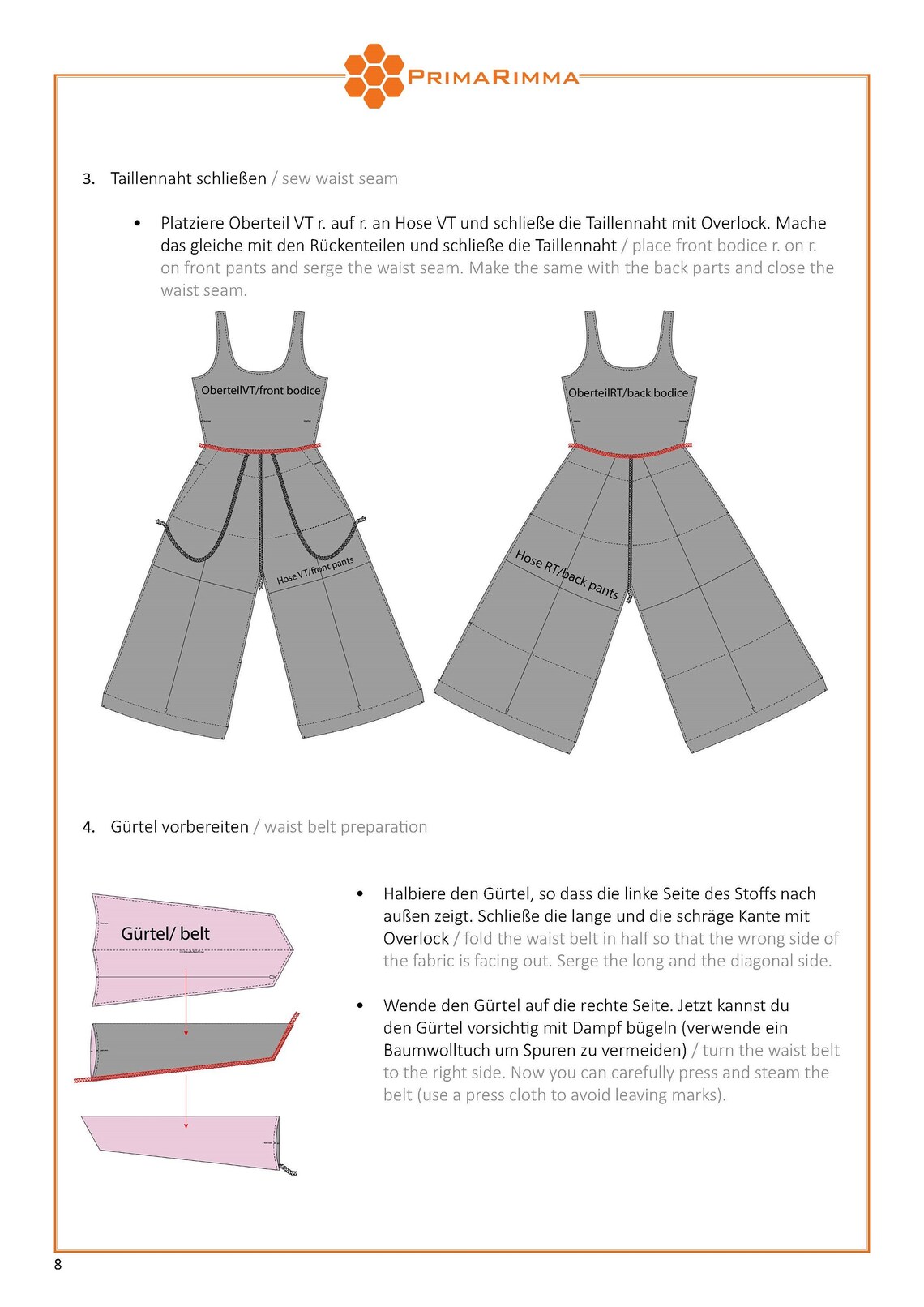 Sewing Pattern Overall Jumpsuit Sophie E-book Size | Etsy