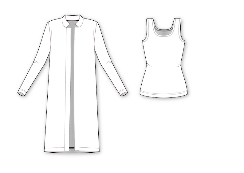 Sewing Pattern | Twin Set | E-book | Cardigan and Tanktop | Size XXS-XL ...