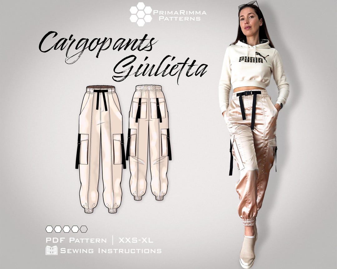 PDF Sewing Pattern Cargo Pants Giulietta | Sizes XXS-XL | Instant ...
