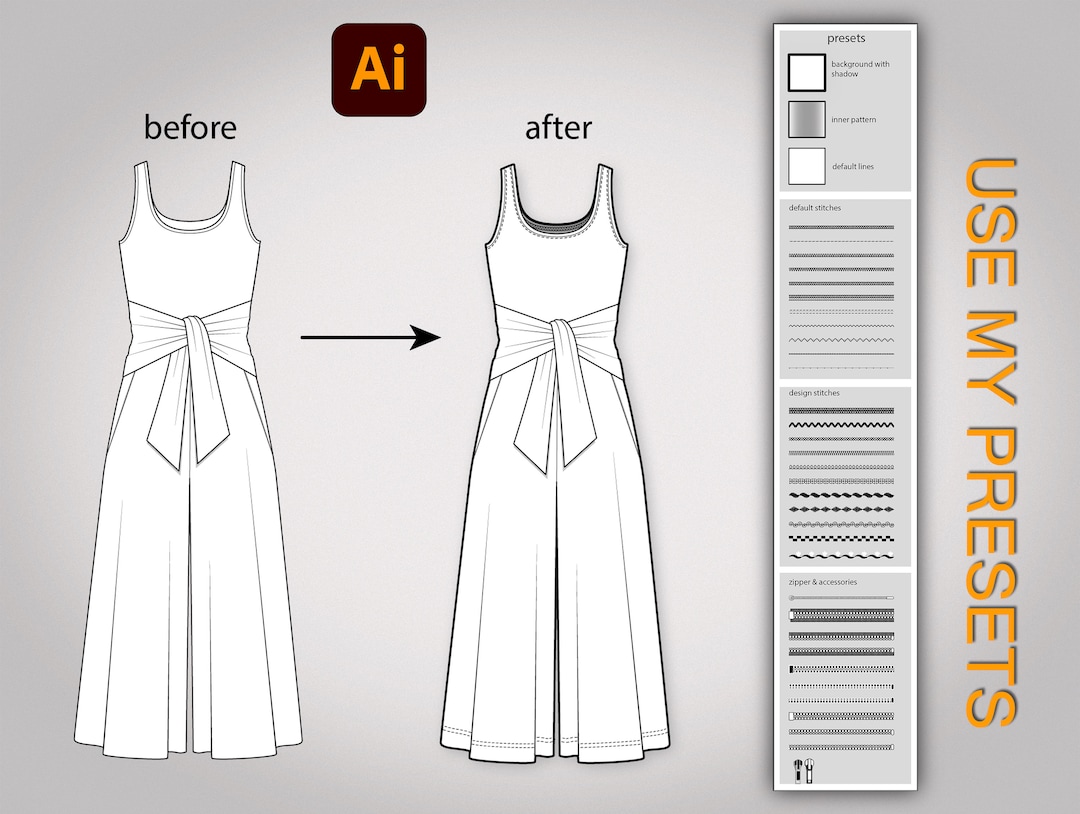 Starter Template | Adobe Illustrator CC | Clothing Design | Fashion CAD ...