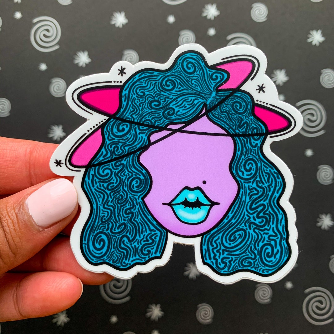 Cute Space Girl Vinyl Sticker | Space Girl Sticker | Vinyl Sticker ...