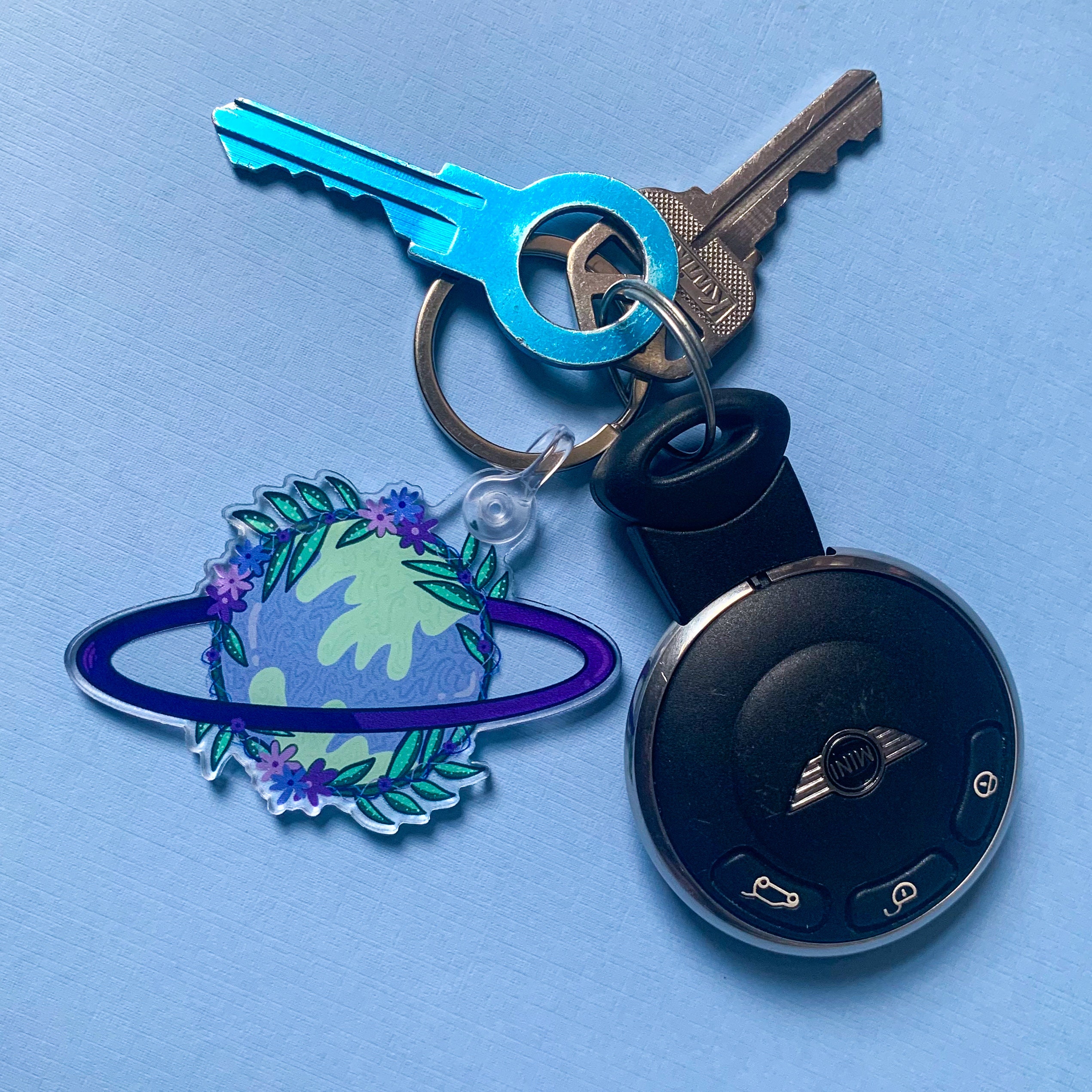 Acrylic Floral Planet Keychain Floral Planet Keychain | Etsy