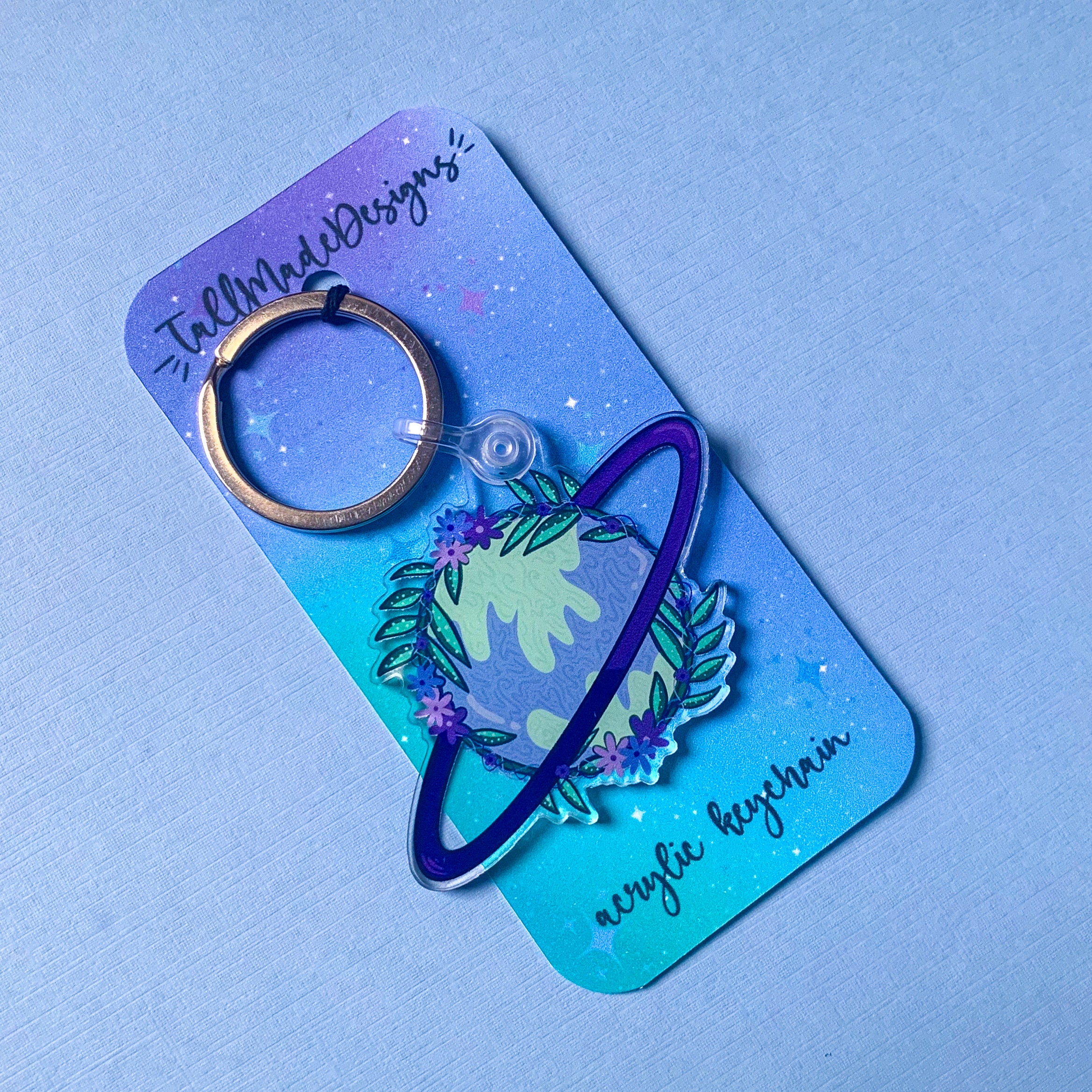 Acrylic Floral Planet Keychain Floral Planet Keychain - Etsy