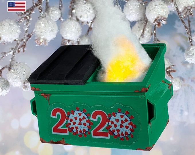 Dumpster Fire 2020 Christmas Ornament With Flickering LED Fire Light ...