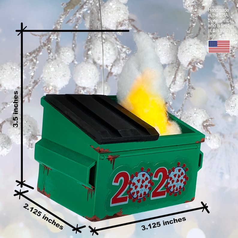 Dumpster Fire 2020 Christmas Ornament With Flickering LED Fire - Etsy