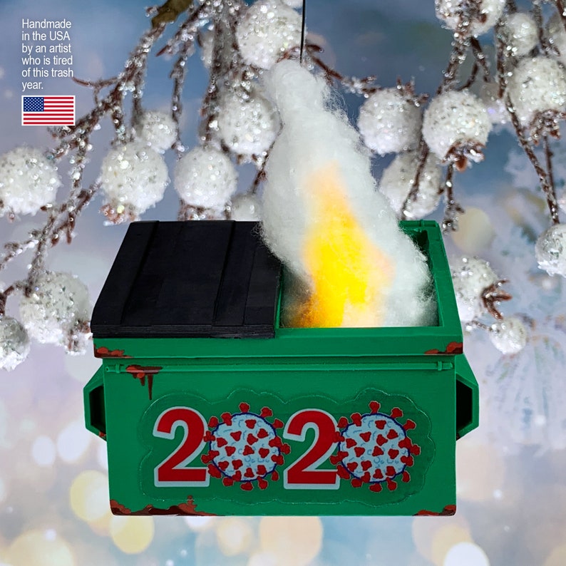 Dumpster Fire 2020 Christmas Ornament With Flickering LED Fire Light ...