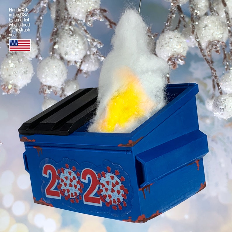 Dumpster Fire 2020 Christmas Ornament With Flickering LED Fire Light ...