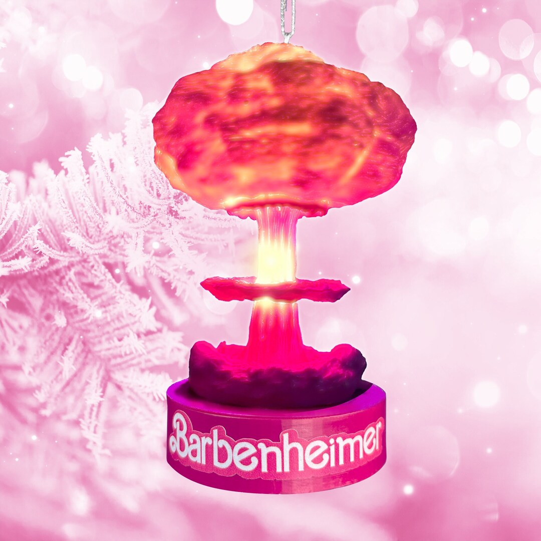 Barbenheimer Barbiecore Pink Nuclear Explosion Light-up Christmas Tree ...