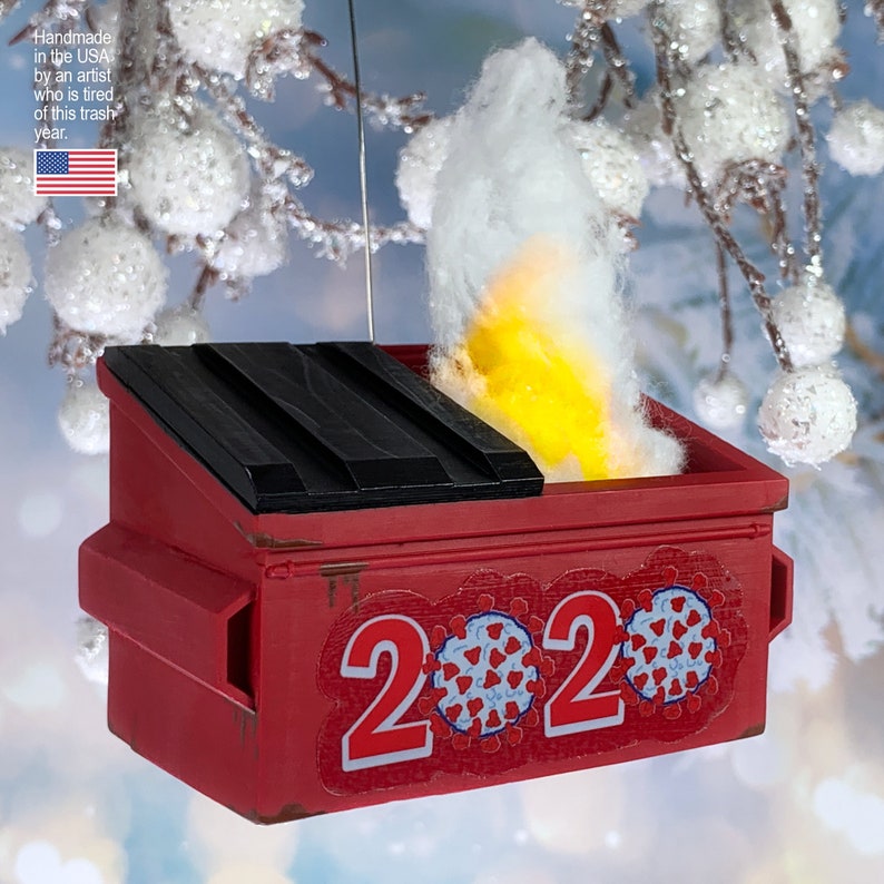 Dumpster Fire 2020 Christmas Ornament With Flickering LED Fire Light ...