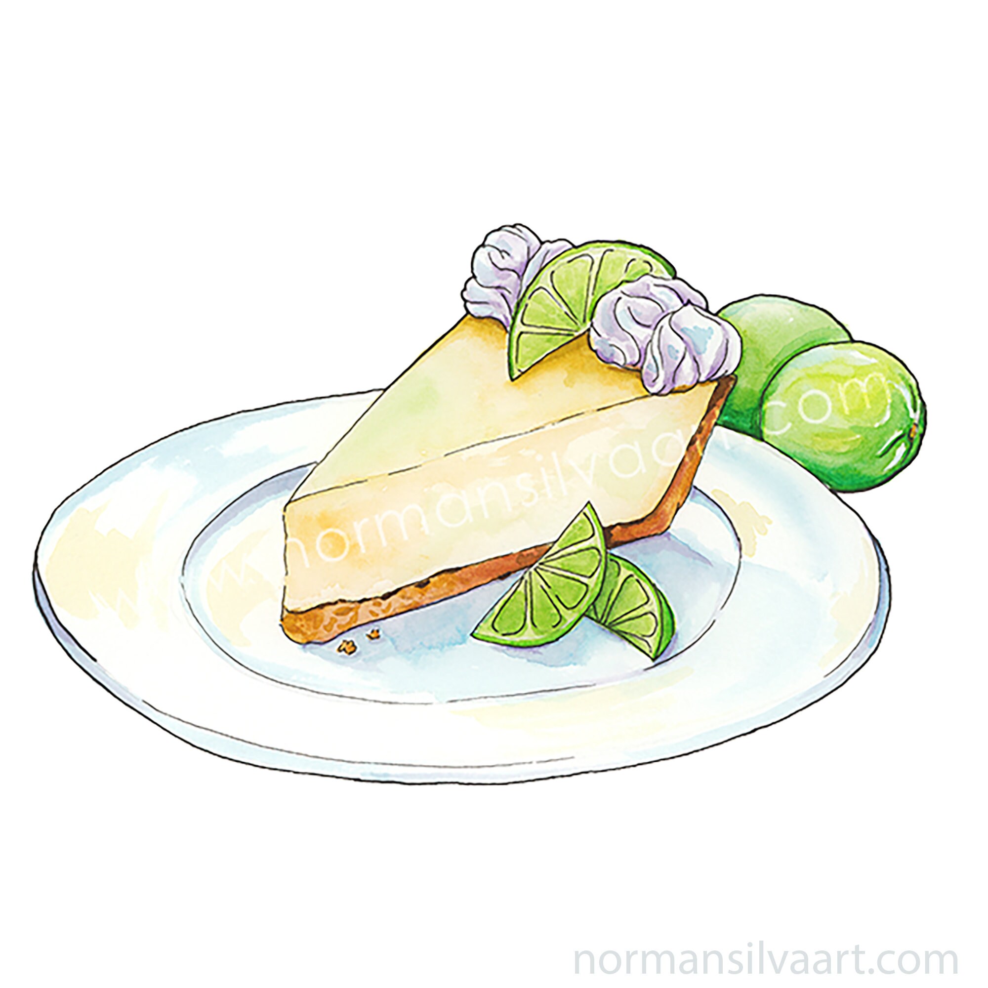 Key Lime Pie Slice Clipart