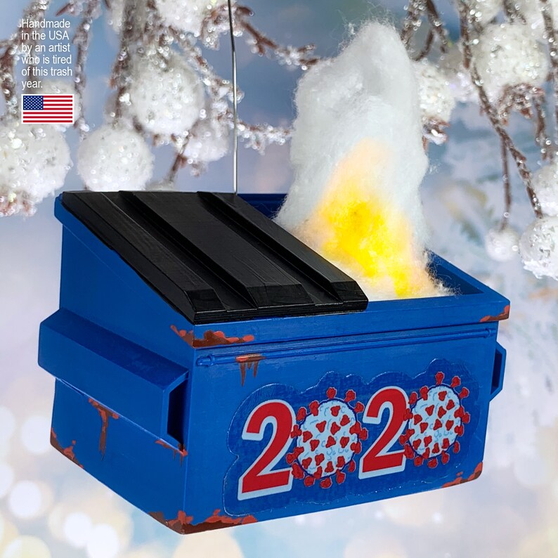 Dumpster Fire 2020 Christmas Ornament With Flickering LED Fire Light ...
