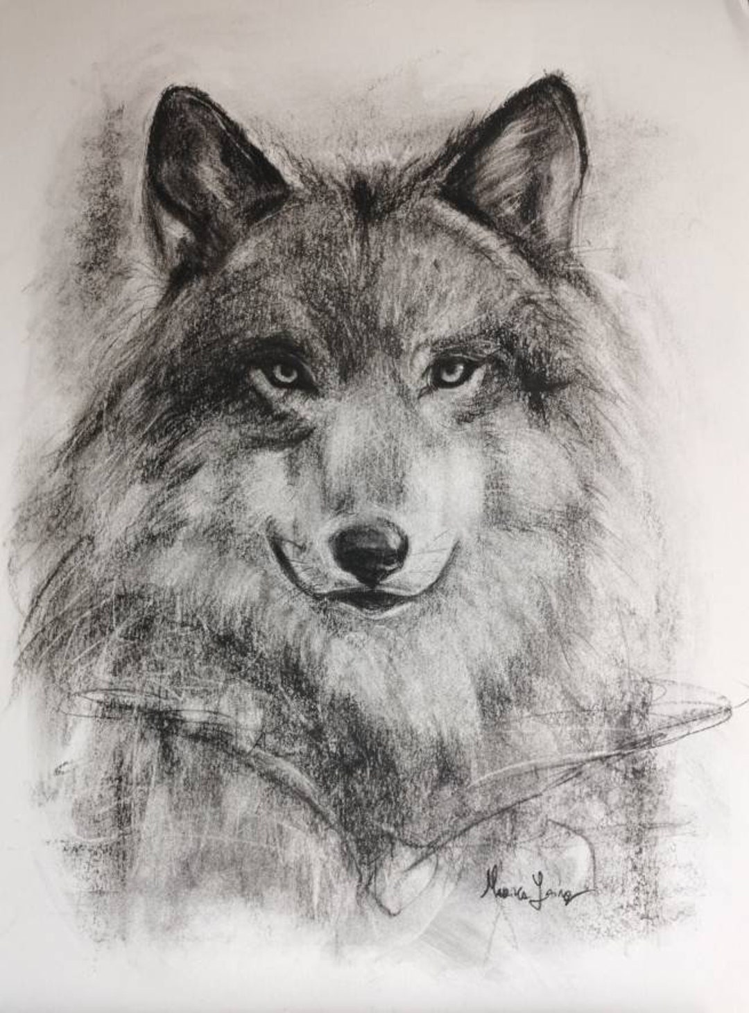 La Loba, Original Portrait of a Wolf - Etsy