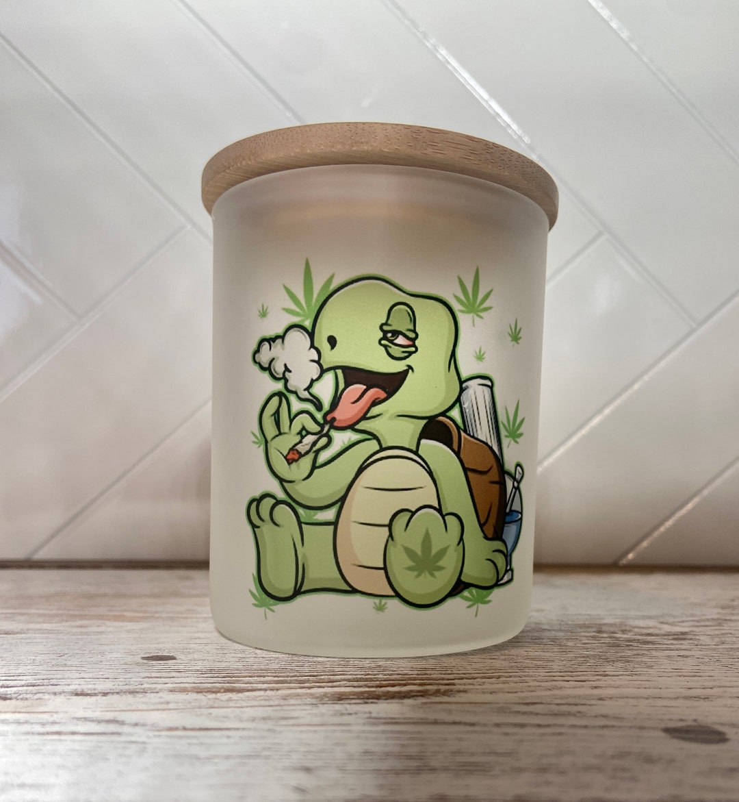10oz Frosted Glass Stash Jars W/bamboo Lid and Rubber Seal - Etsy