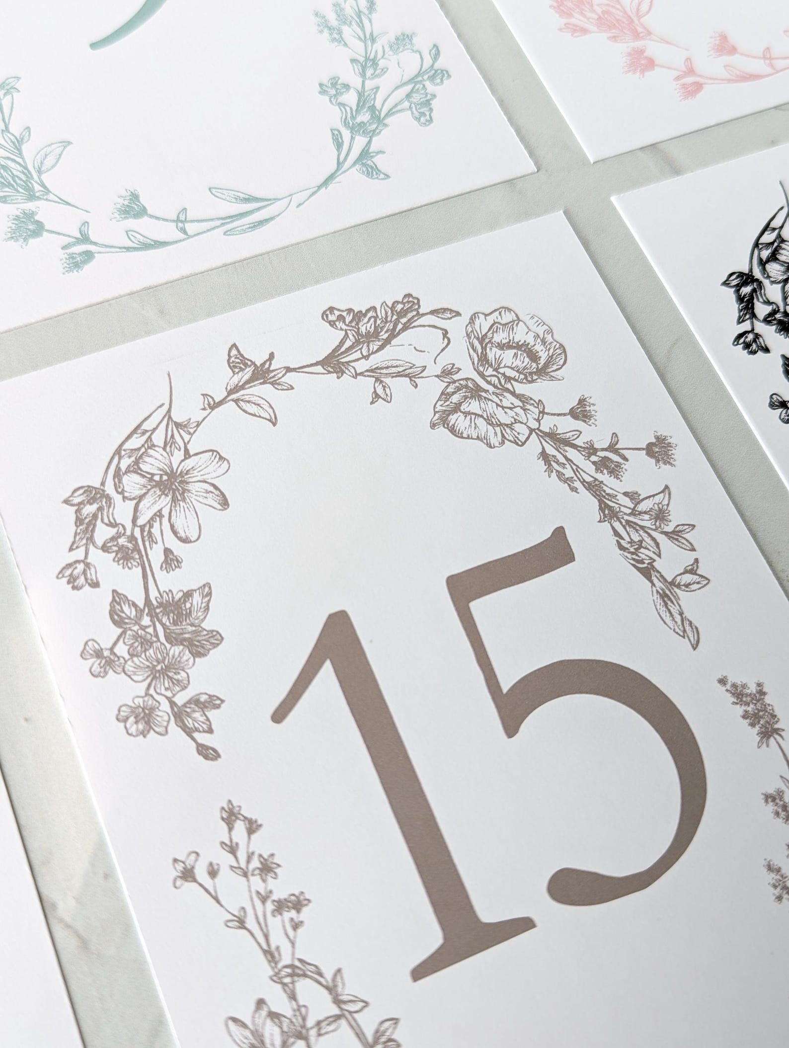 Print-at-home Table Numbers - Floral Design - French Blue - Classic ...