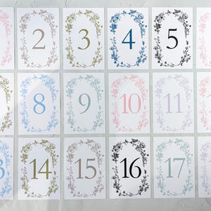 Print-at-home Table Numbers - Floral Design - French Blue - Classic ...
