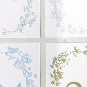 Print-at-home Table Numbers - Floral Design - French Blue - Classic ...