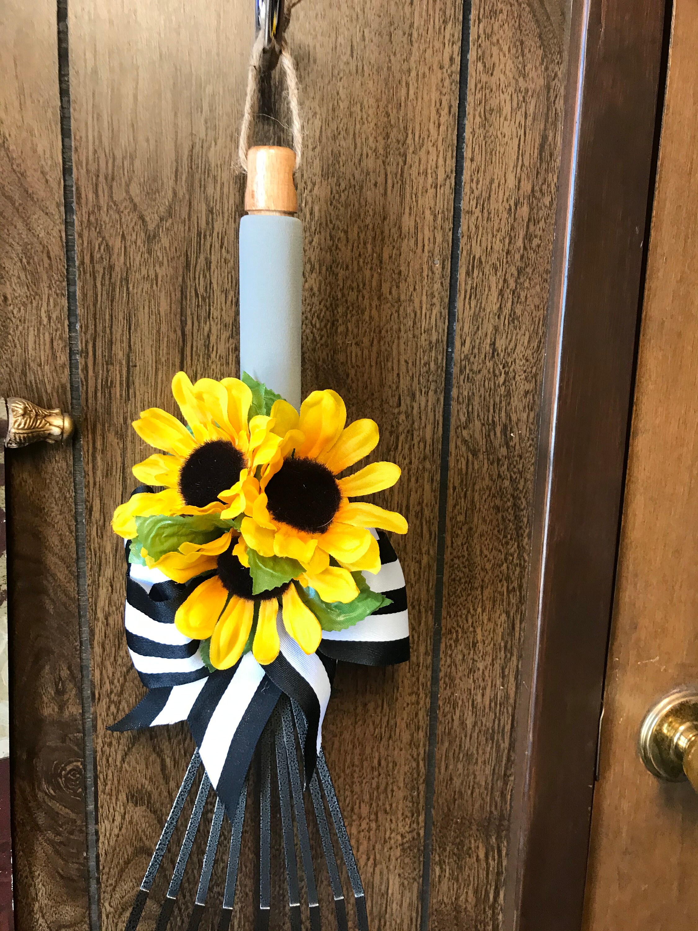 Sunflower rake wall decor | Etsy