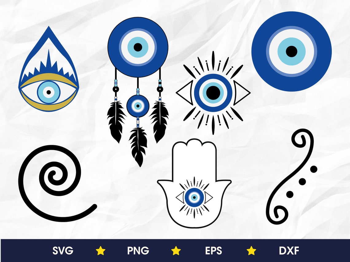 Turco ojo svg receptor de sueño svg mal de ojo svg hamsa | Etsy