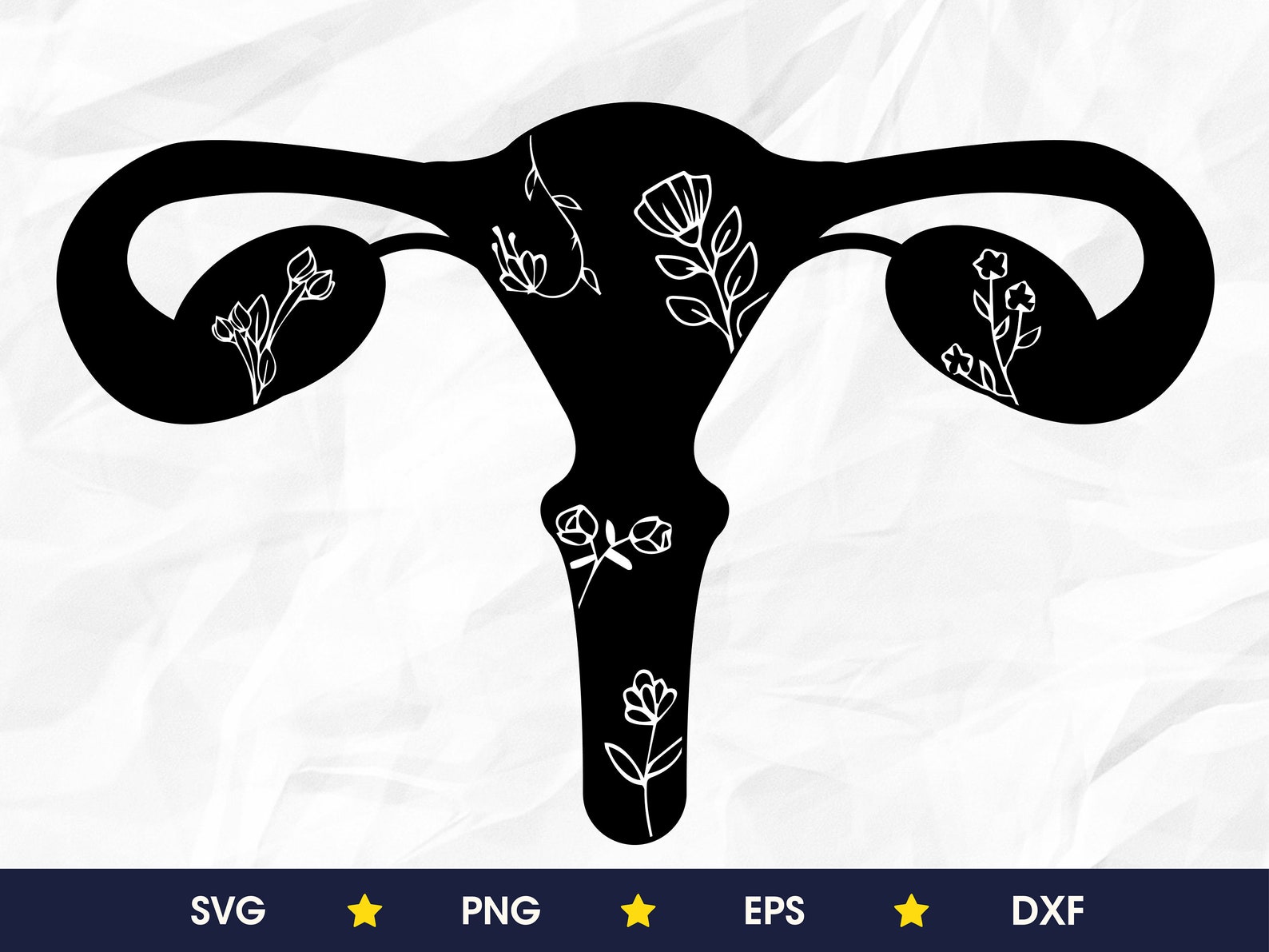 Floral Uterus Svg Png Eps Dxf | Etsy