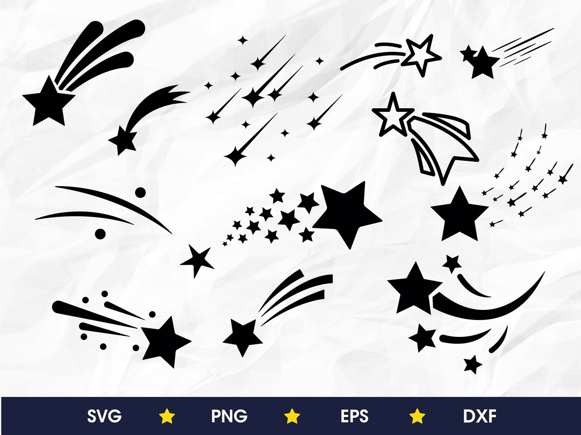 Shooting Stars Svg Bundle Png Eps Dxf | Etsy