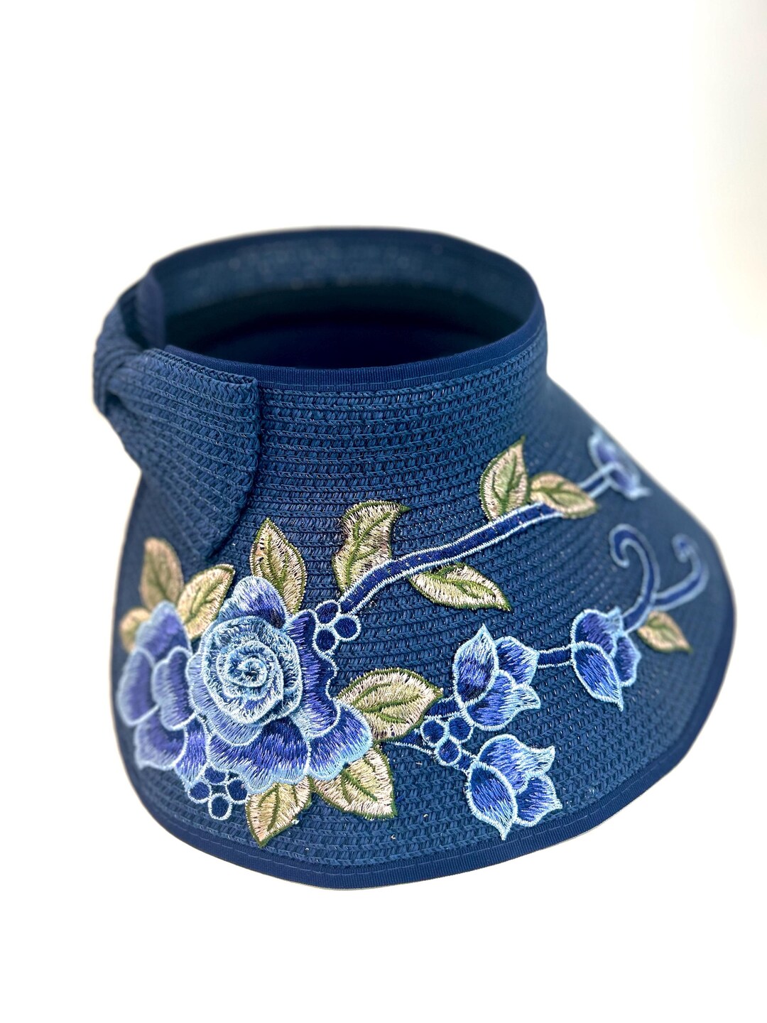 Floral Embroidered Compact Sun Visor - Etsy