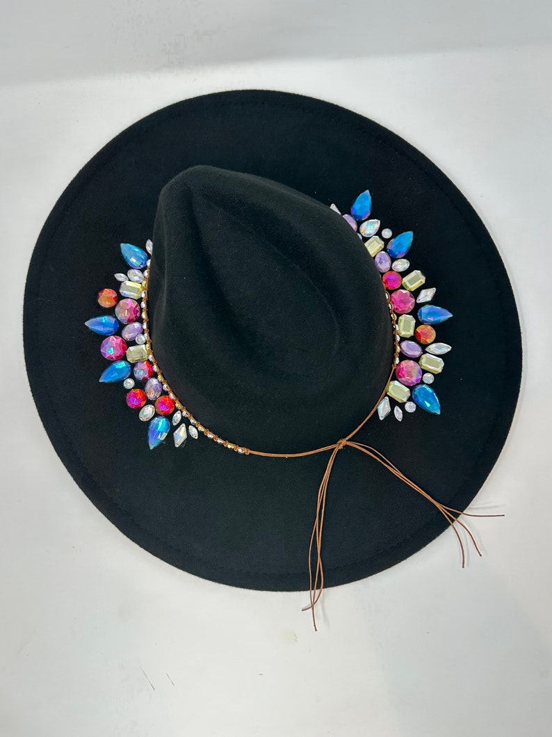 Rhinestone Wide Brim Hat - Etsy