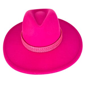 Hot Pink Floral Embroidered Wide Brim Hat - Etsy