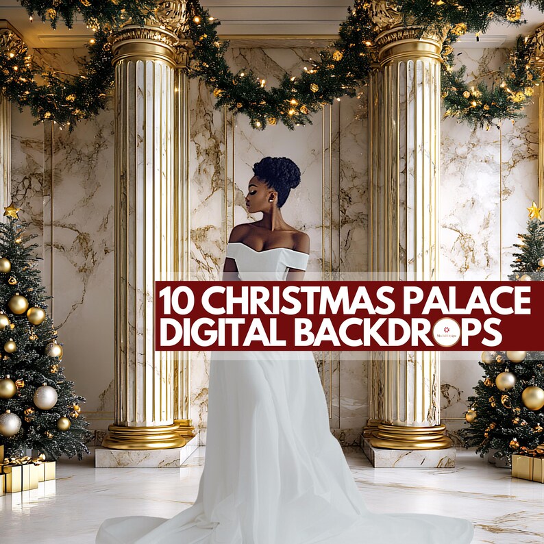 10 Christmas Palace Digital Backdrops | Luxurious Christmas Backdrops ...