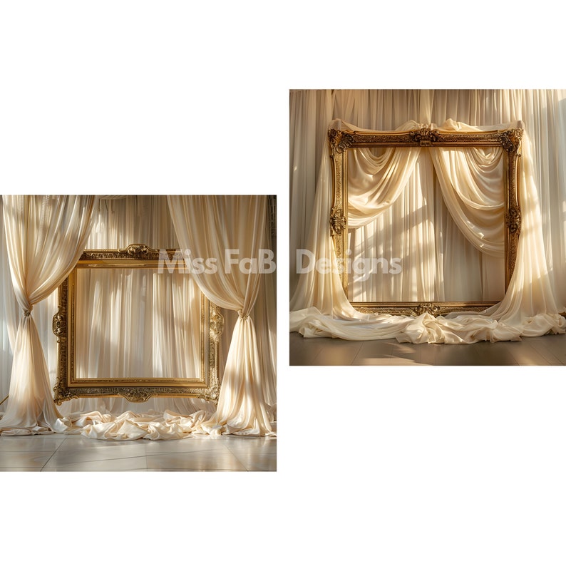 14 Golden Frame Digital Backdrops Luxurious Frames Background Elegant ...