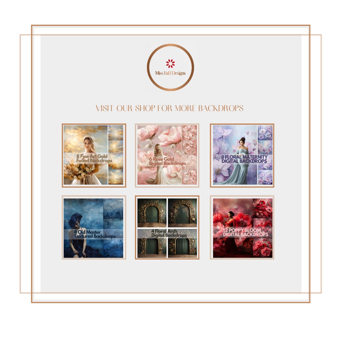 8 Aqua Theme Digital Backdrops Blue Painted Textured Background Moon ...