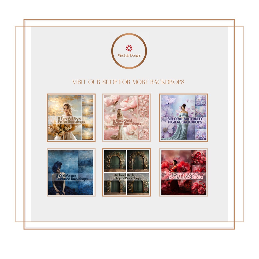 8 Aqua Theme Digital Backdrops Blue Painted Textured Background Moon ...