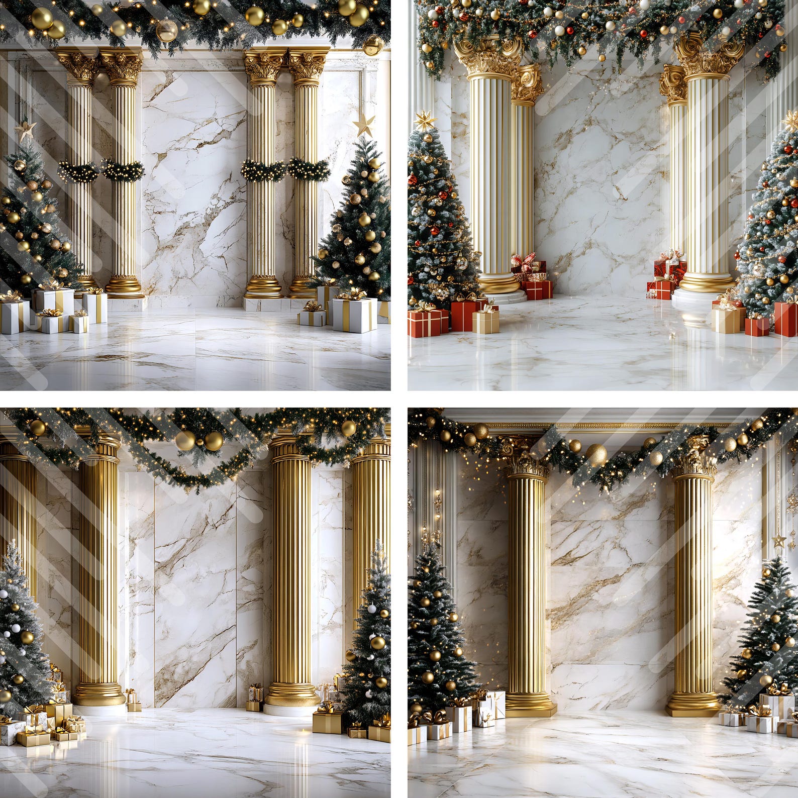 10 Christmas Palace Digital Backdrops | Luxurious Christmas Backdrops ...