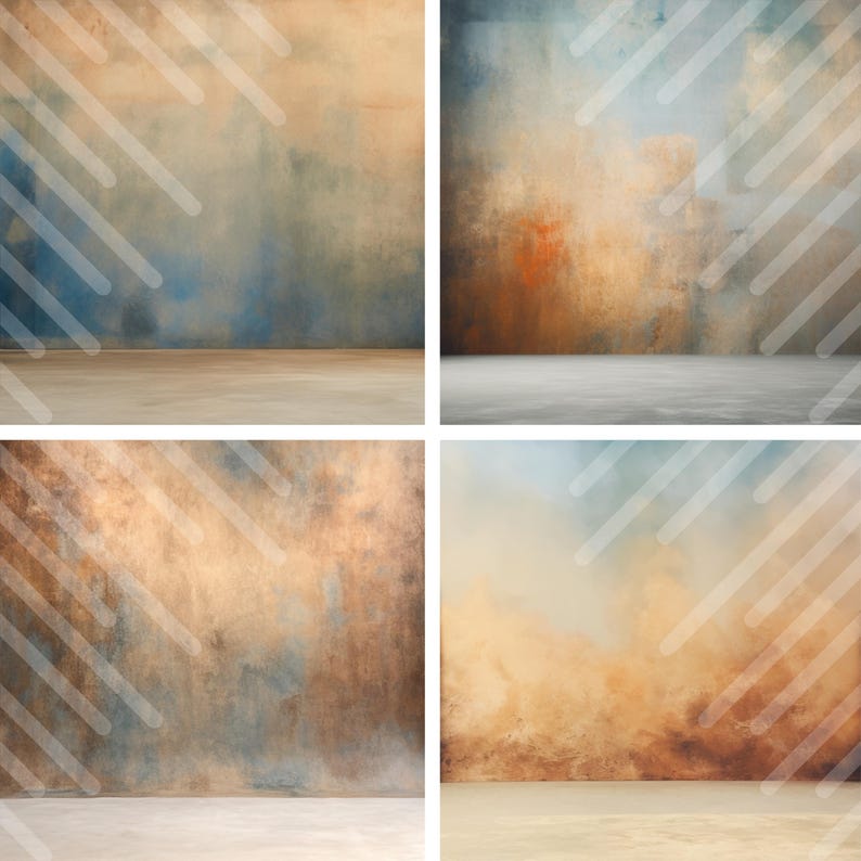 12 Old Master Digital Backdrops | Brown and Blue Grunge Backgrounds ...