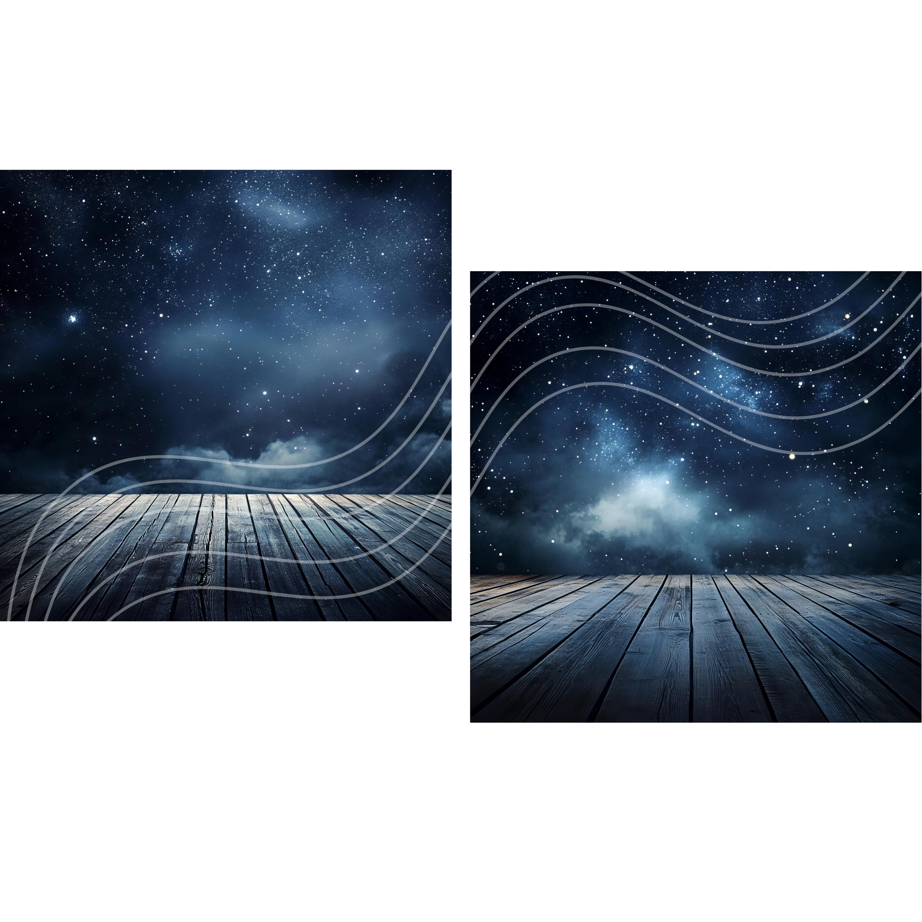10 Starry Night Studio Digital Backdrops, Midnight Sky Background ...