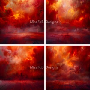8 Inferno Passion Digital Backdrops | Fire Themed Background | Dramatic ...