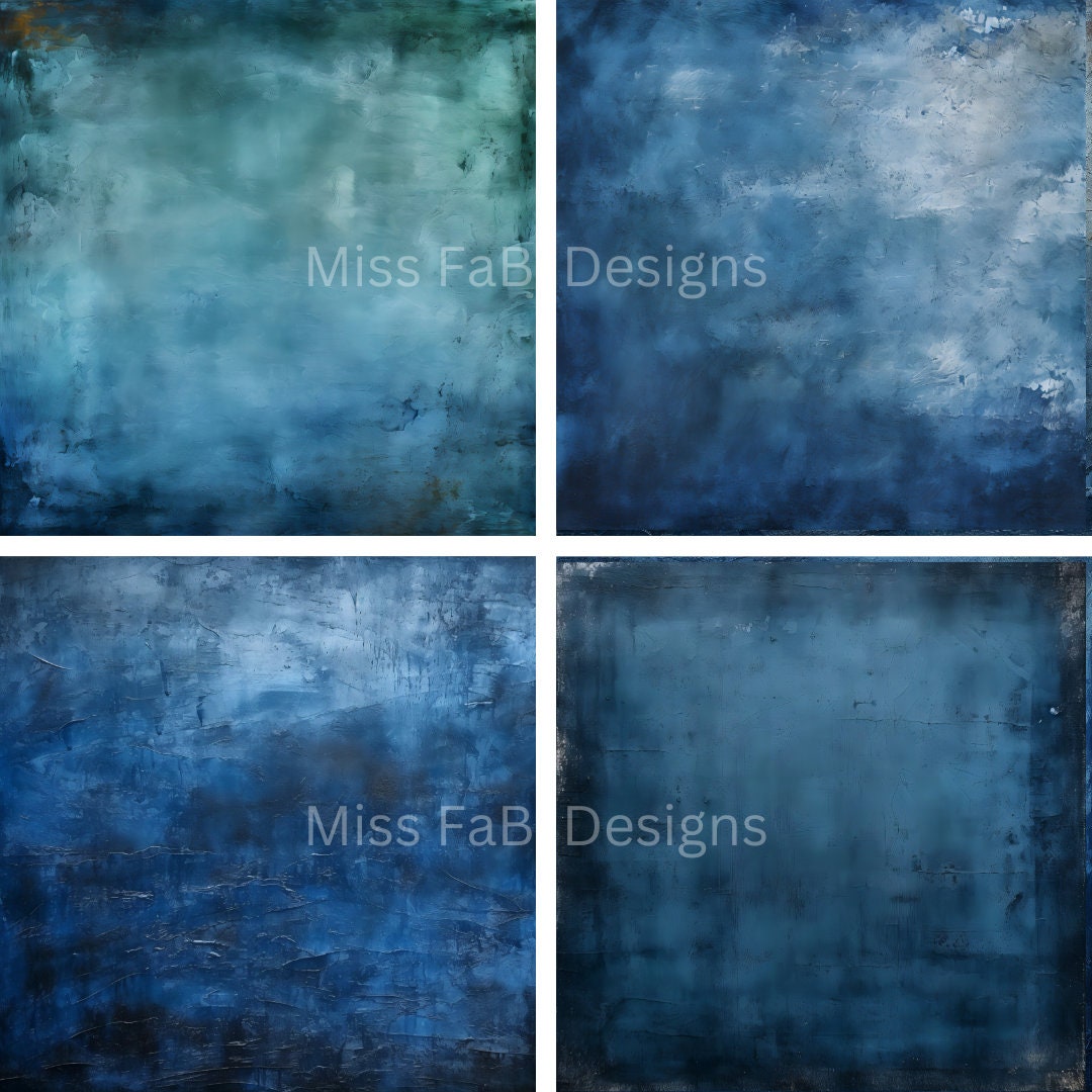 8 Old Master Digital Backdrops | Dark Blue Grunge Textured Background ...