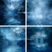 8 Aqua Theme Digital Backdrops Blue Painted Textured Background Moon ...