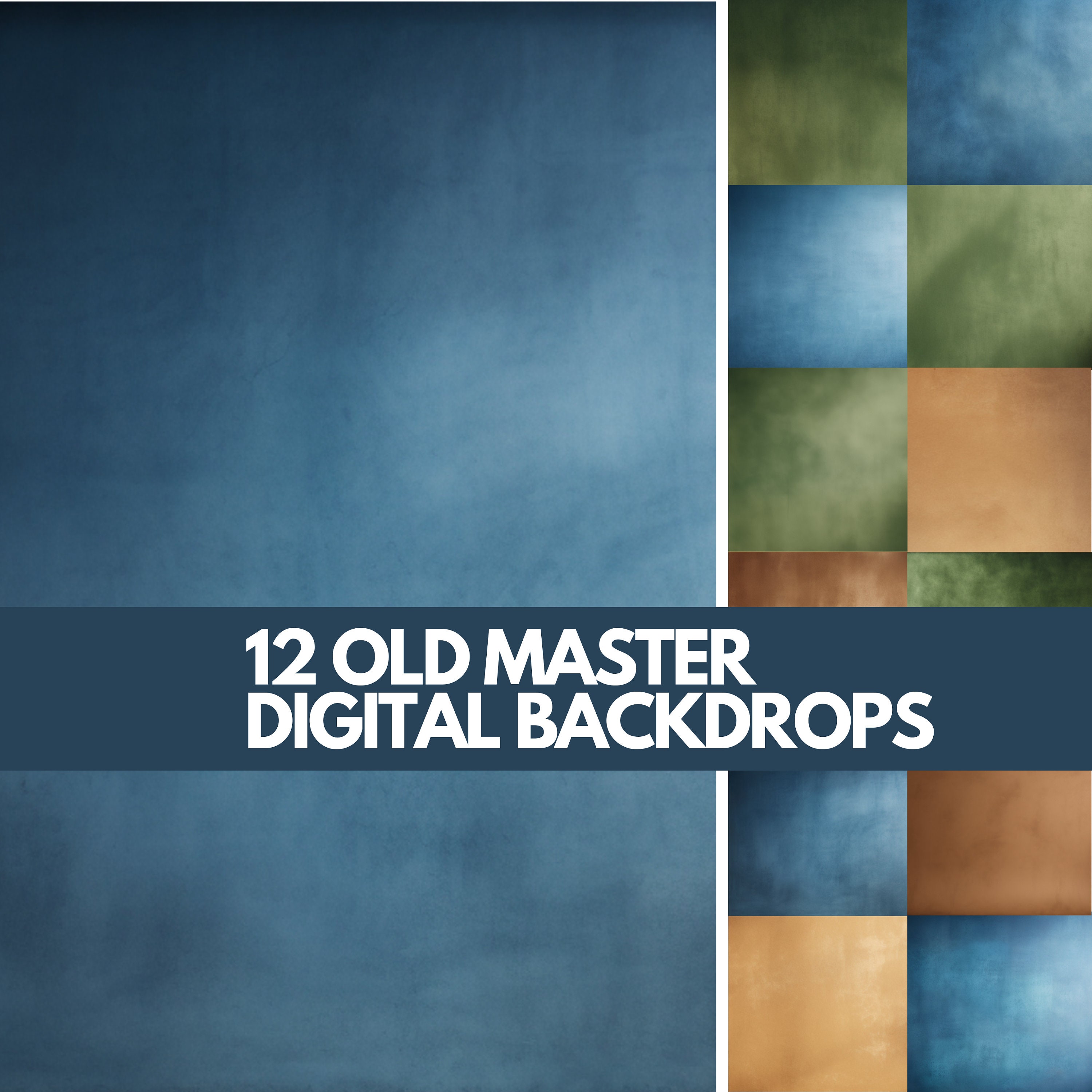 12 Old Master Digital Backdrops Textured Headshot Studio Blue ...
