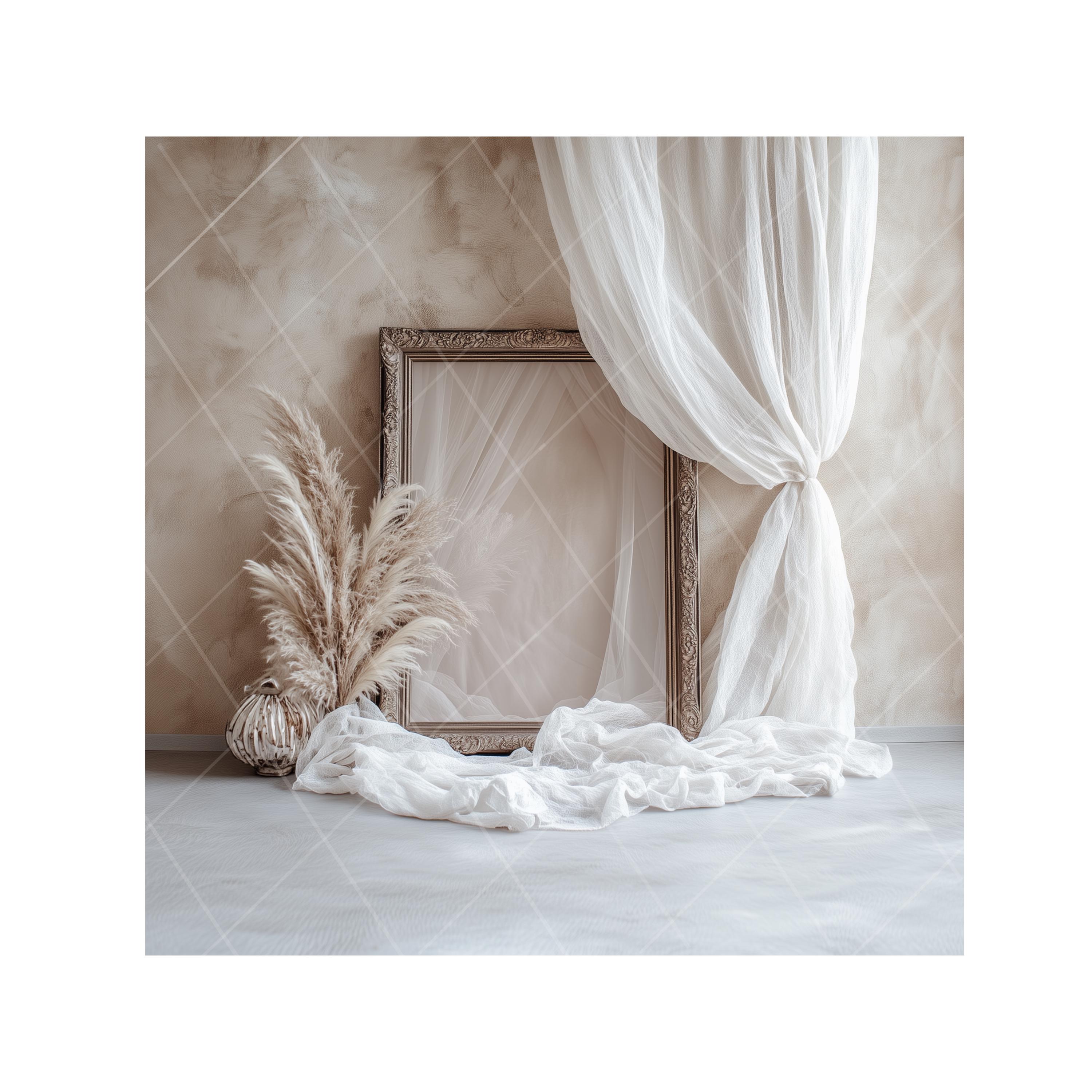 2 Boho Frame Digital Backdrops | Rustic Elegant Frame Background | Boho ...