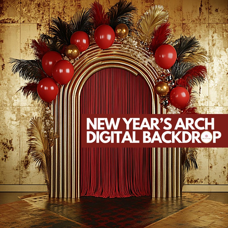 New Year's Eve Party Digital Backdrop | New Year's Party Photoshoot ...
