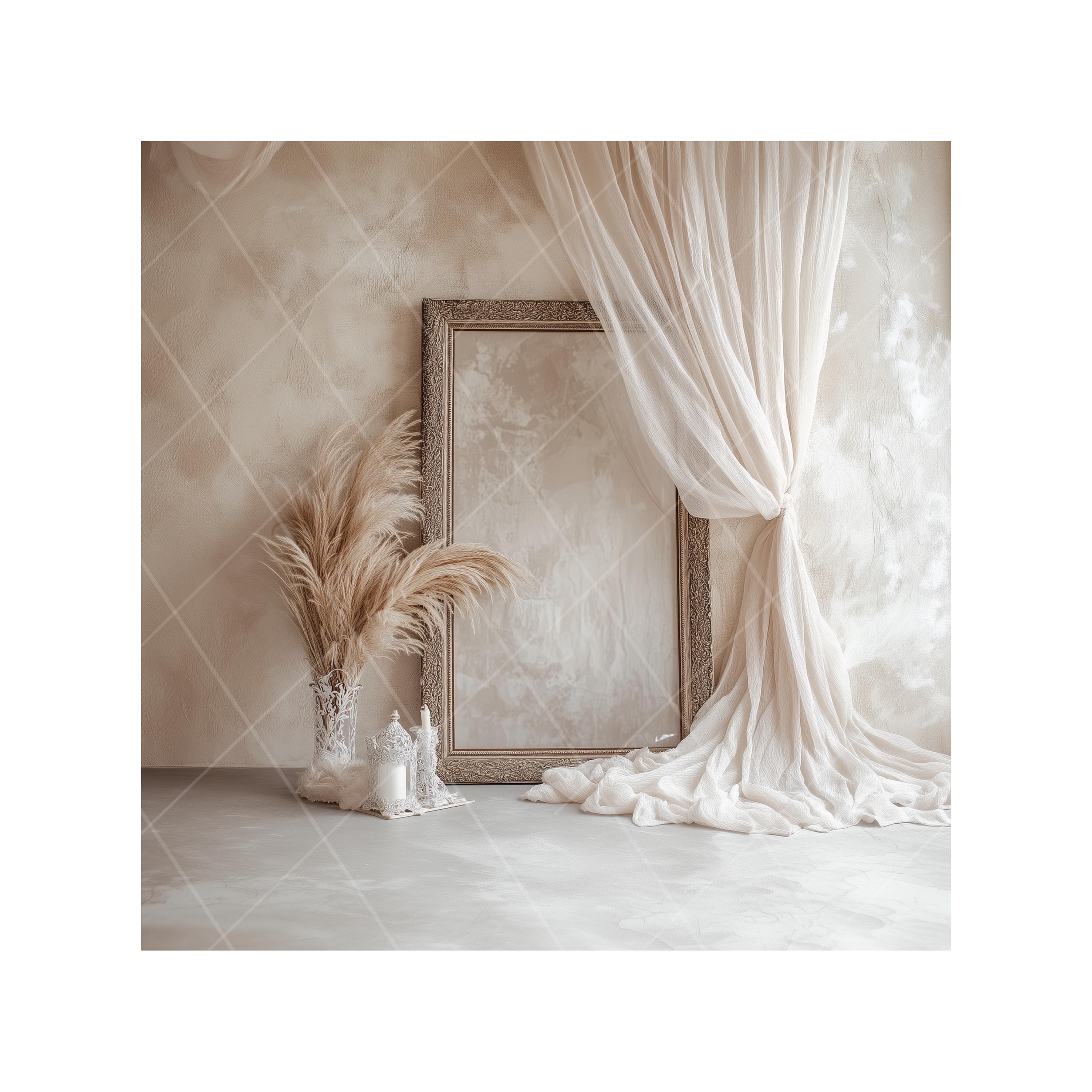 2 Boho Frame Digital Backdrops | Rustic Elegant Frame Background | Boho ...