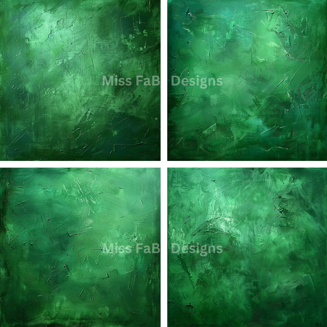 5 Green Painted Digital Backdrops | Hand Painted Texture Background ...