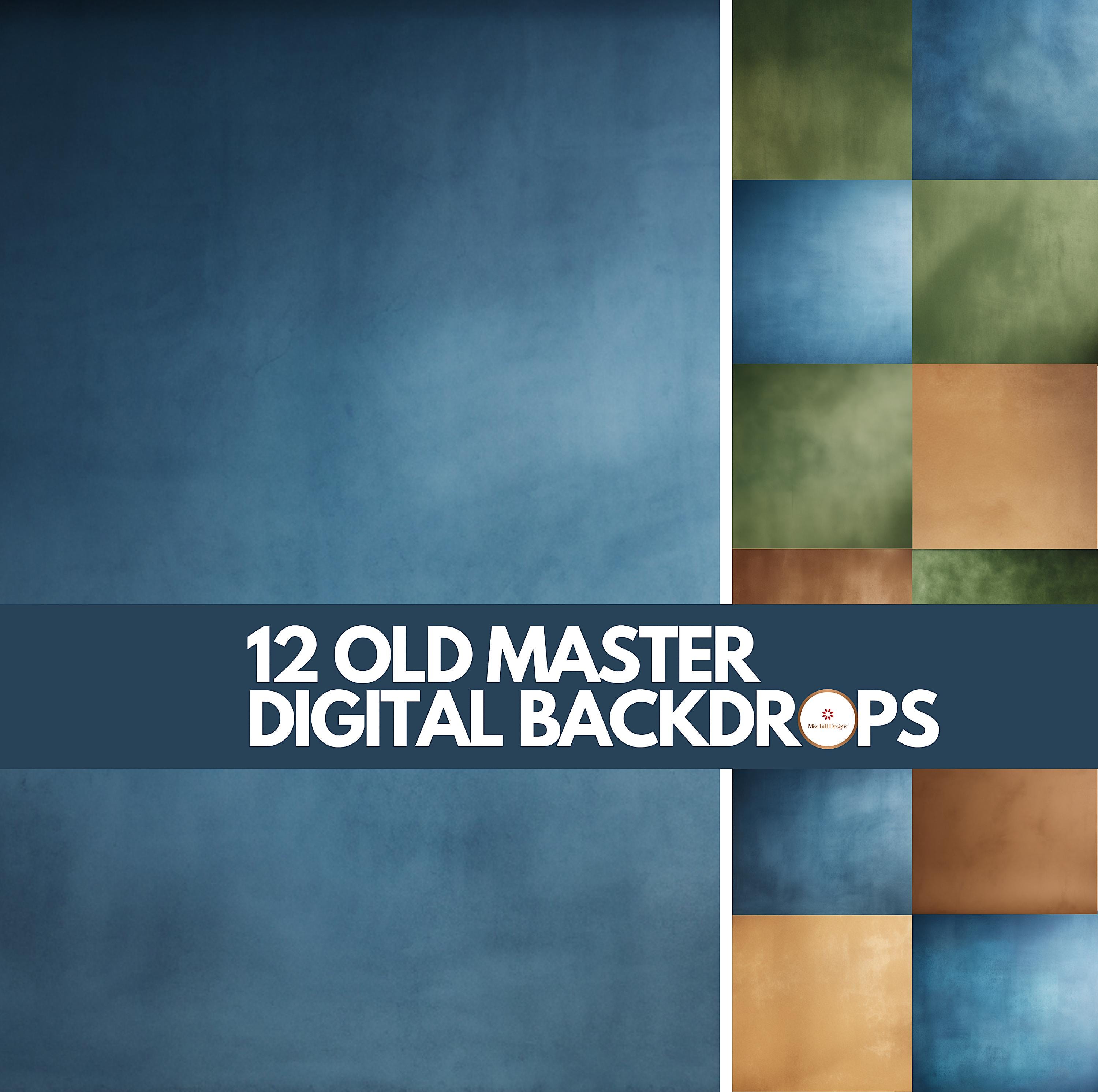 12 Old Master Digital Backdrops | Textured Headshot Studio | Blue ...